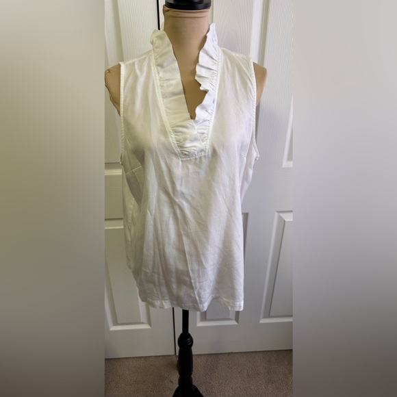 crown & ivy | Tops | Crown Ivy Ruffled White Blouse | Poshmark